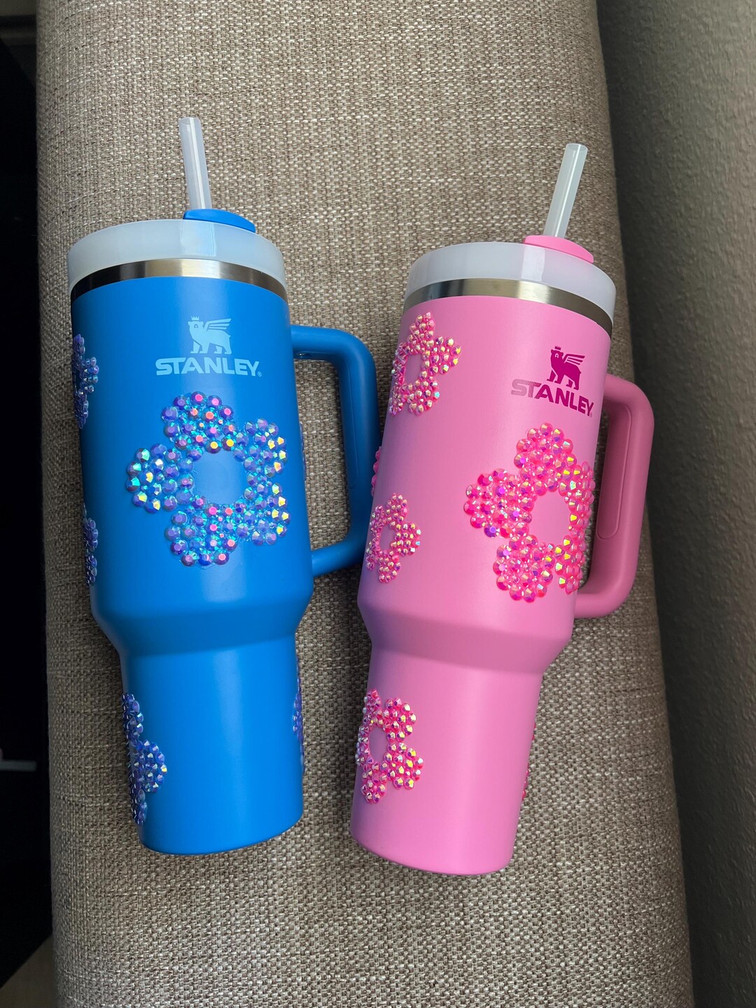 Daisy Rhinestone Stanley Tumbler, Rhinestone Tumbler-40 Oz Stanley ...