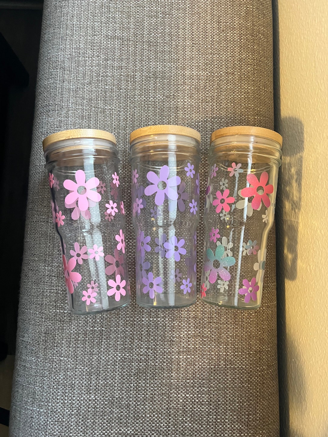 Flower Boba Glass, Wide Straw for Boba, Boba Drinker Gifts, Large Glass ...