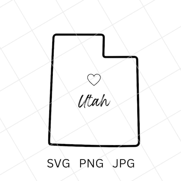 Utah Map Svg - Etsy