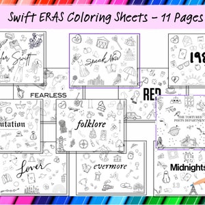 Taylor Swift Inspired ERAS Tour Coloring Pages With the Tortured Poets ...