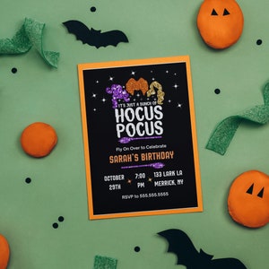 Hocus Pocus Birthday Party Invitation, Halloween Party Invite - Etsy