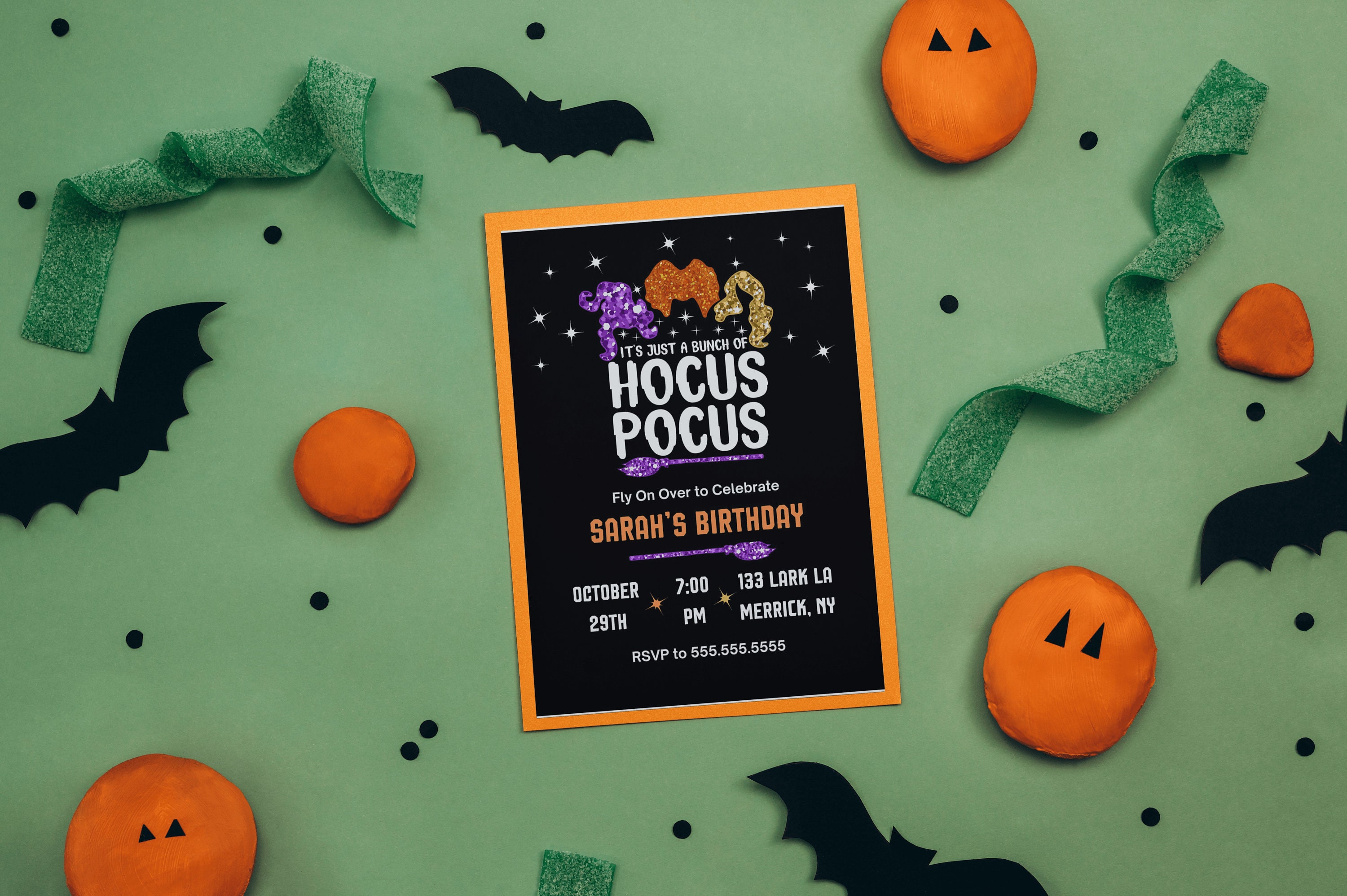 Hocus Pocus Birthday Party Invitation, Halloween Party Invite - Etsy