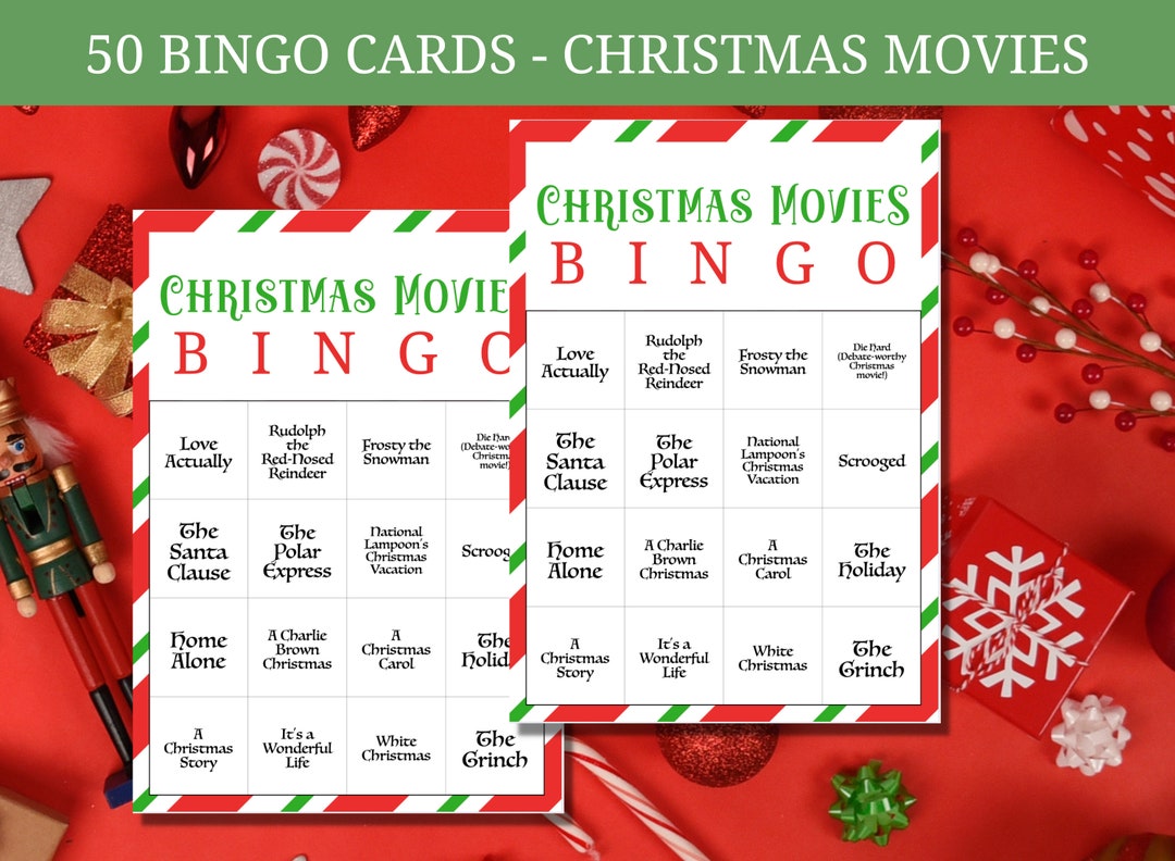 Christmas Movie Bingo Printable Game Classic Edition 50 Cards Instant ...