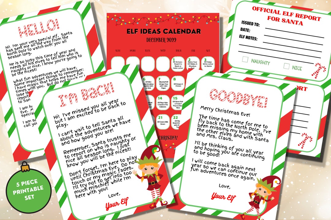 Christmas Elf Letter Printable Bundle | I'm Back Letter | Elf Hello ...
