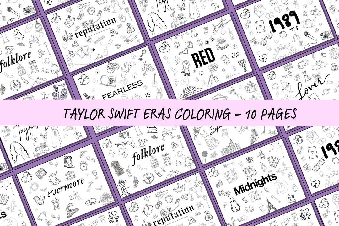 Taylor Swift Inspired ERAS Tour Coloring Pages | Swiftie Coloring Book ...