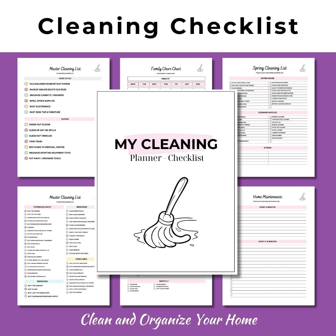 Ultimate Cleaning Checklist, Home Planner, Family Chore Chart ...