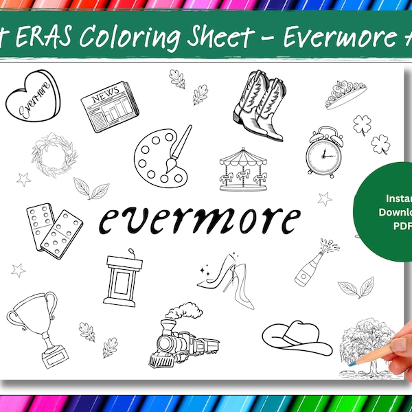 Evermore Coloring Page - Etsy