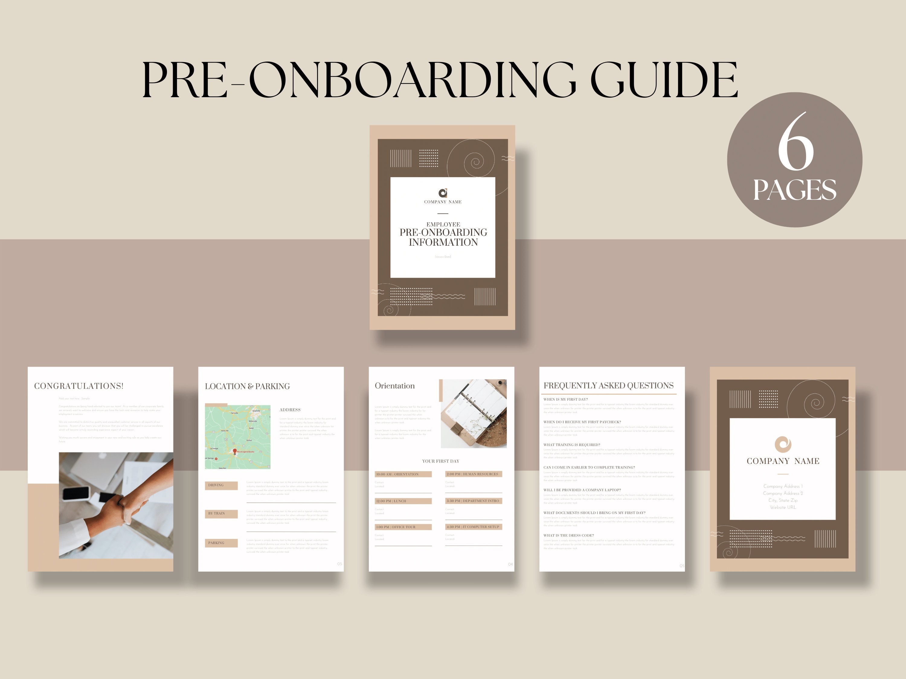 Employee Handbooktemplate | New Employee Welcome Guide | Onboarding Kit ...