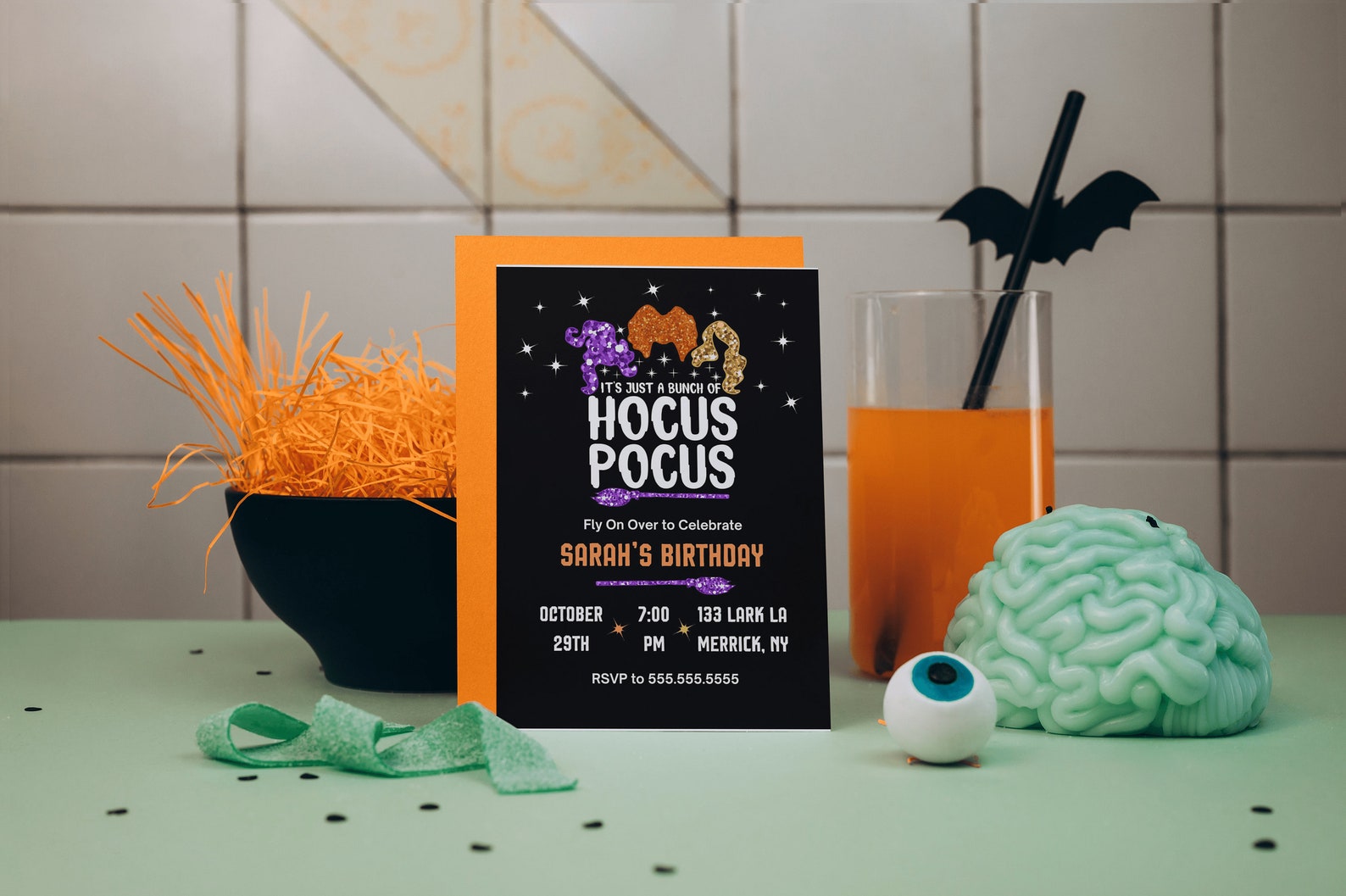 Hocus Pocus Birthday Party Invitation, Halloween Party Invite - Etsy
