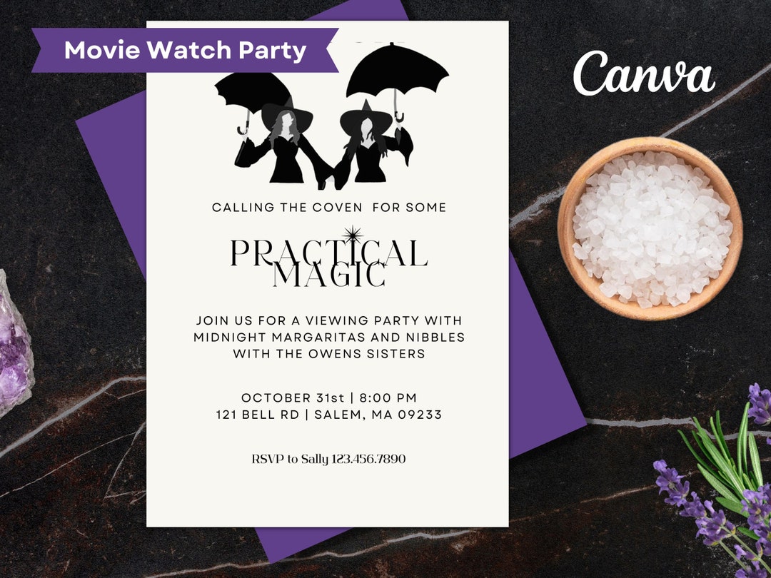 Practical Magic Movie Party Invitation: Editable Halloween Invite ...