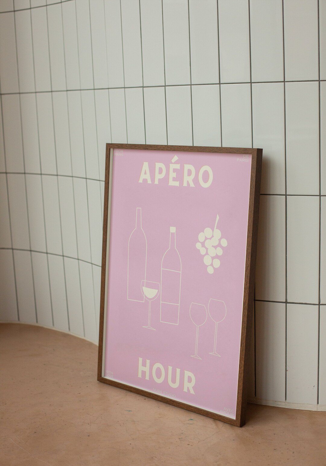 French Apéro Hour Printable Poster Elegant Wine Decor With Graphic ...