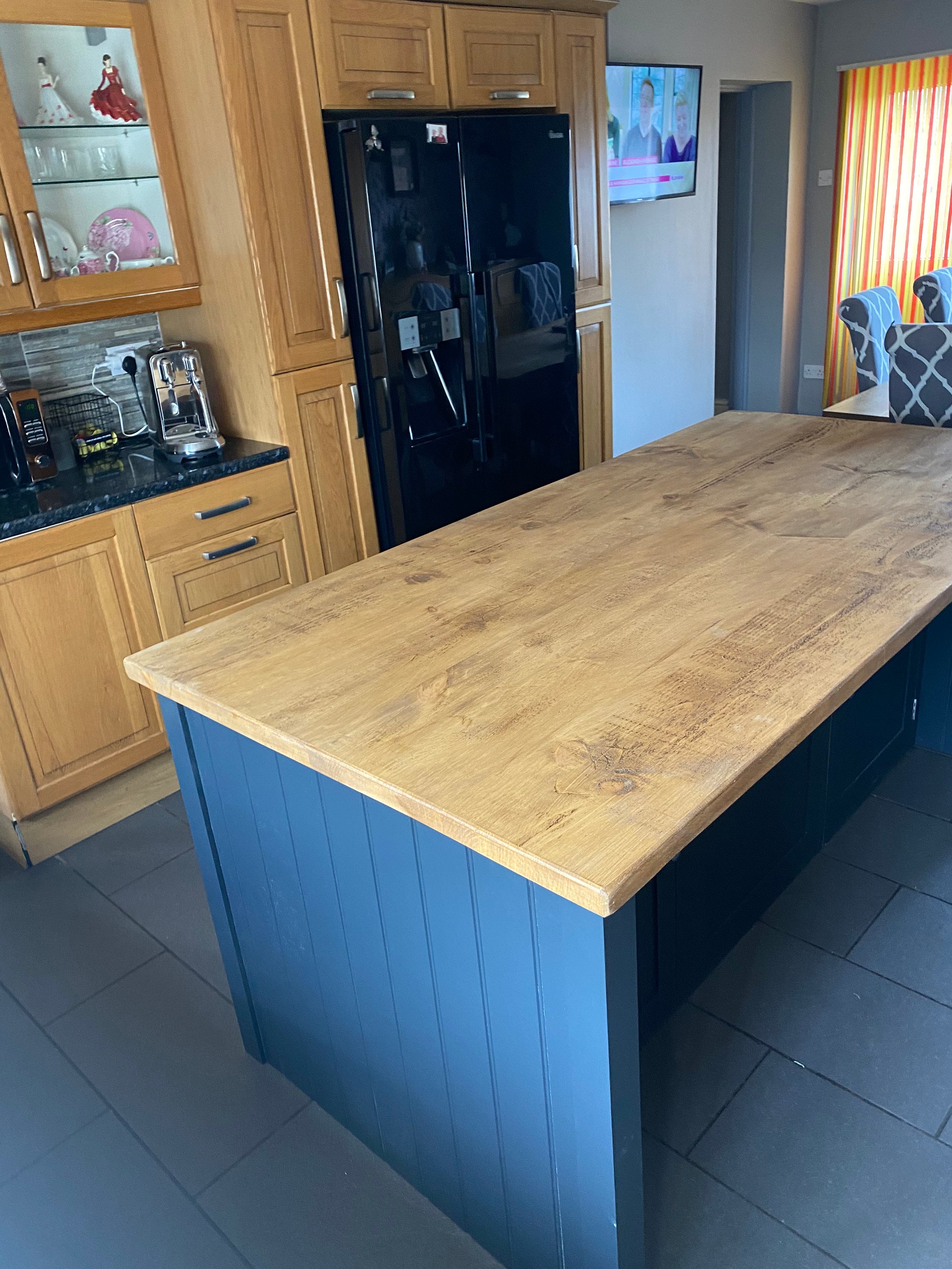 Bespoke Rustic Kitchen Island: 40mm Stripped Pine Worktop - Etsy