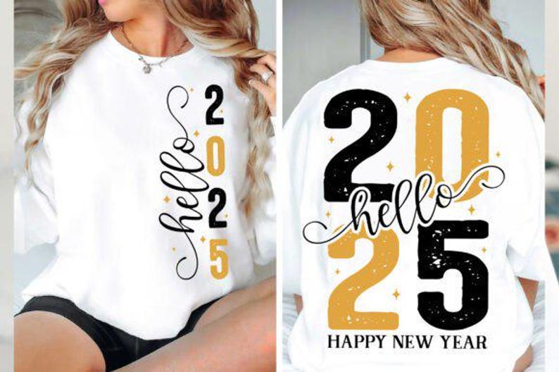 Hello 2025 SVG, New Year Crew SVG,2025 PNG Digital Download Happy New ...