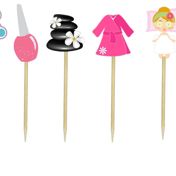 Spa Cupcake Toppers - Etsy