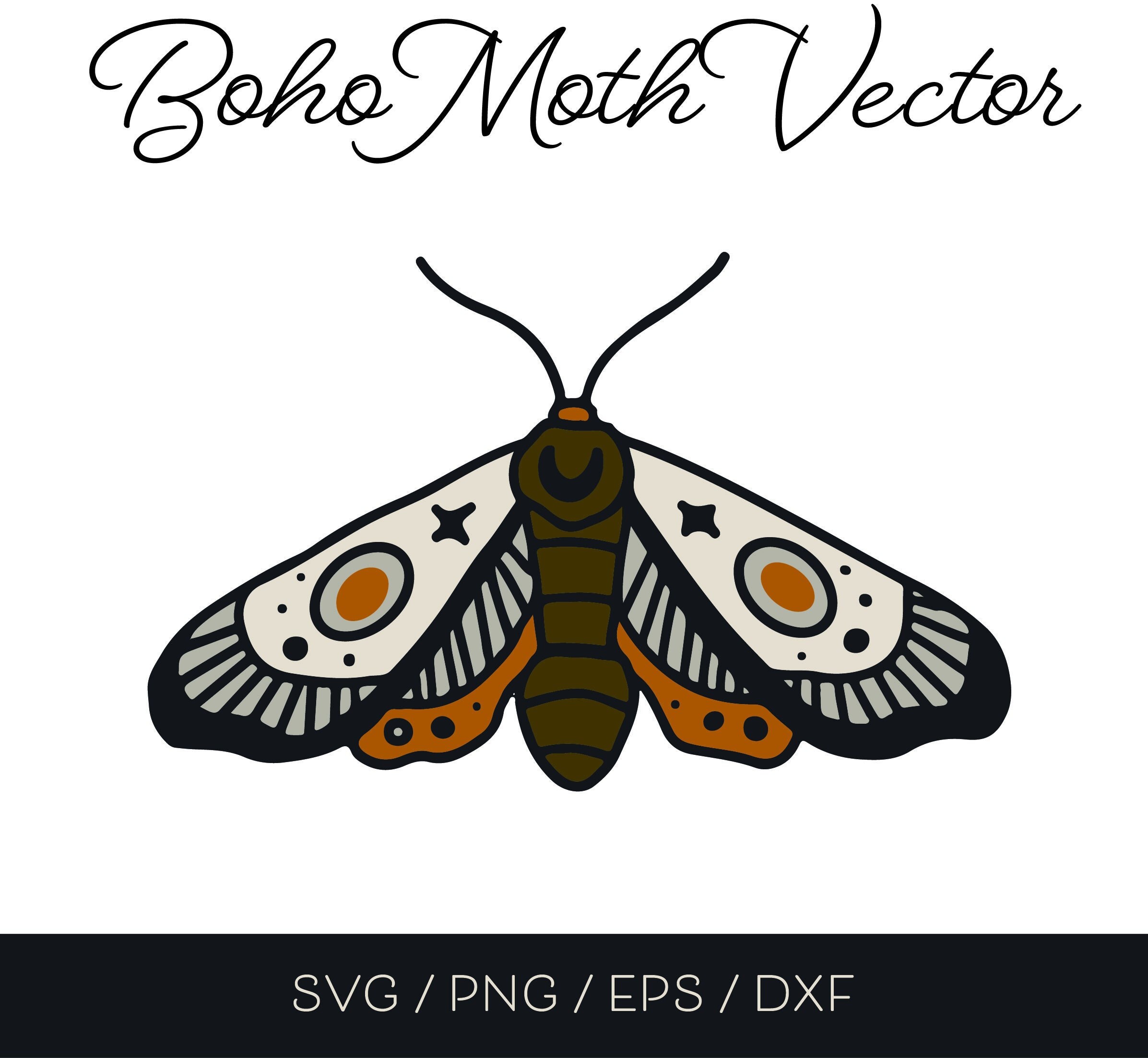 Boho Moth SVG / Commercial Use / Witchy SVG / Sticker - Etsy