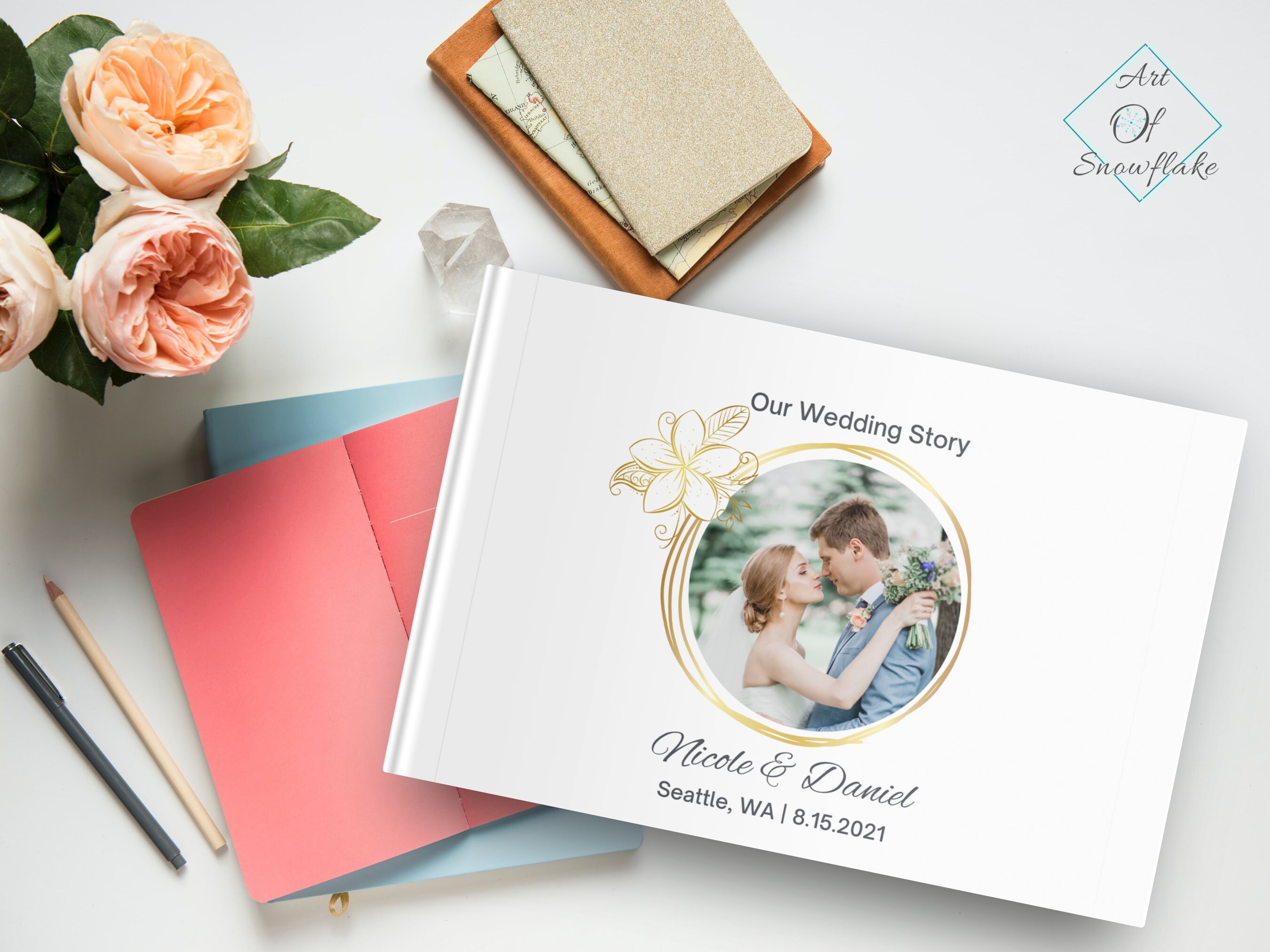 Canva Editable Photo Album | an Elegant Minimalist Photo Book With Gold ...