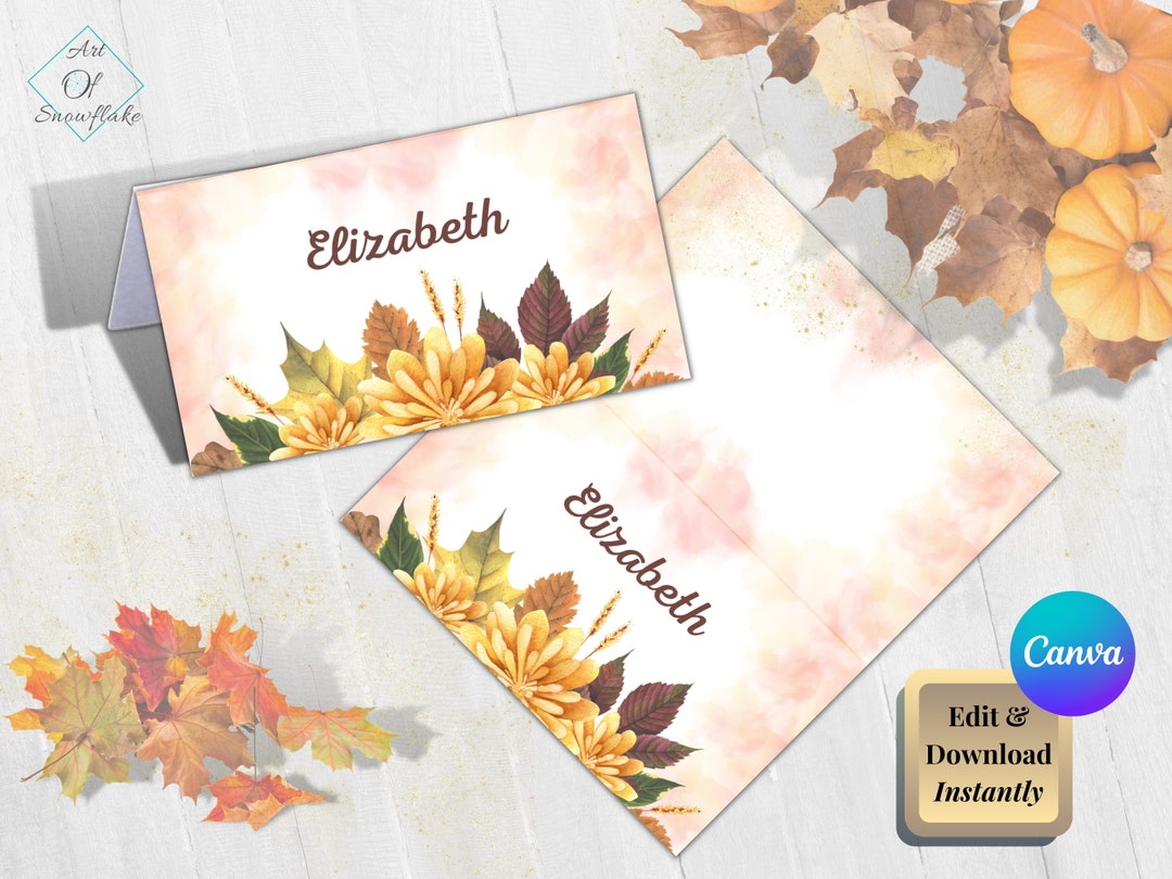 Place Card Canva Template | Make Your Thanksgiving Dinner Table Stand ...