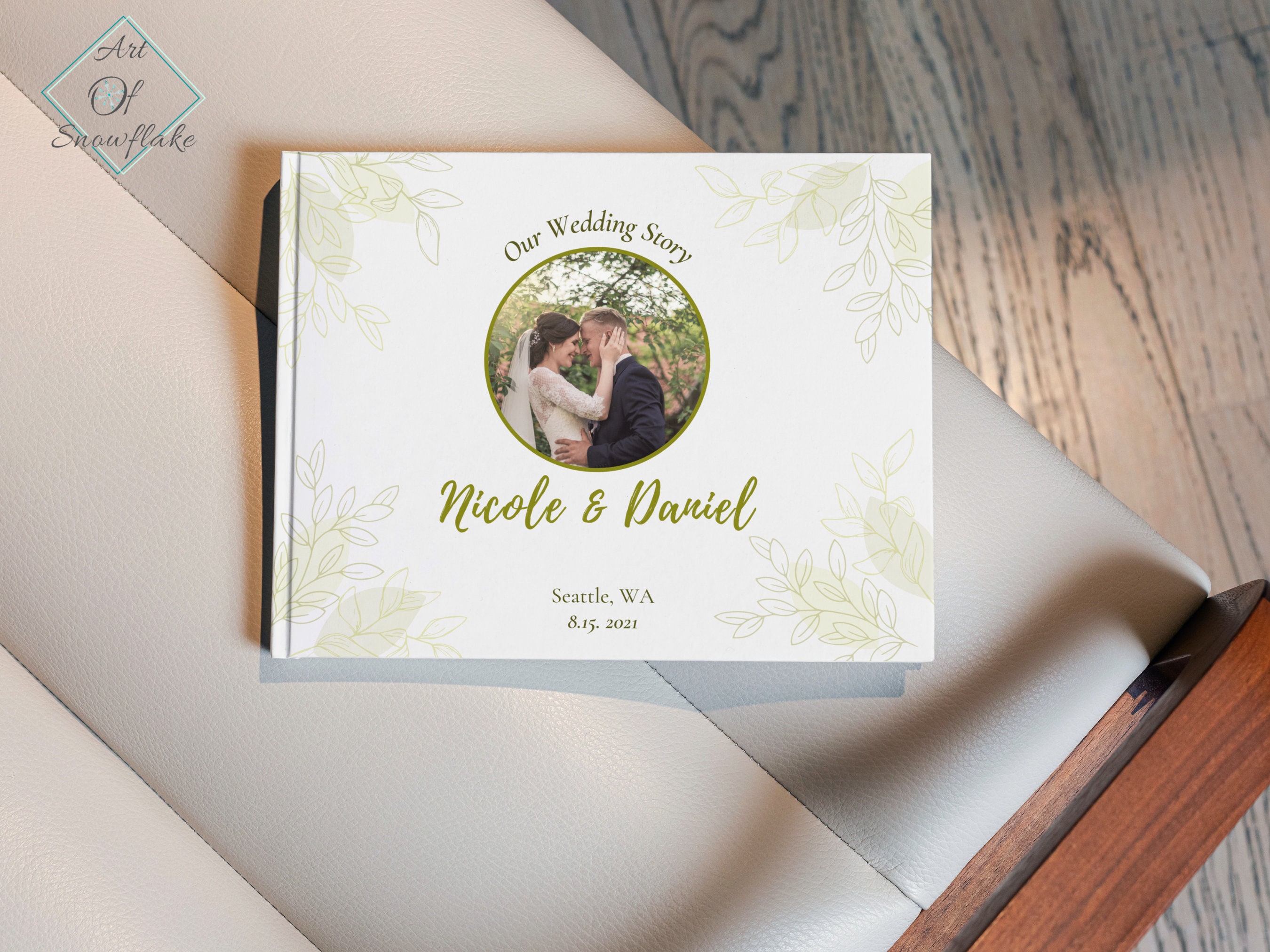 Printable Photo Album Canva Template Minimal & Elegant Olive Green ...