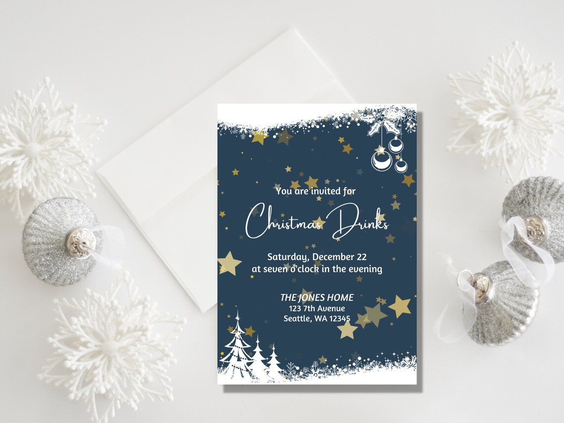 Christmas Invitation Template Canva | Add Elegance to Your Christmas ...