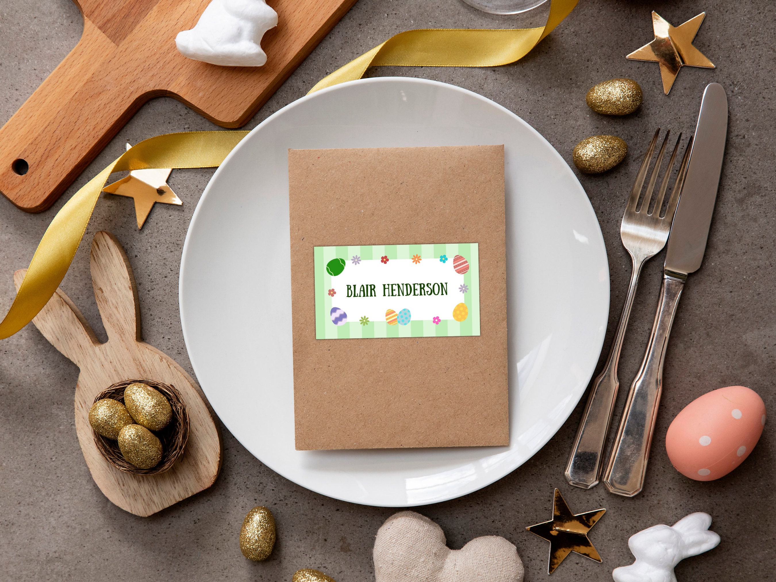 Easter Buffet Food Label Canva Template | Easter Place Card Canva ...