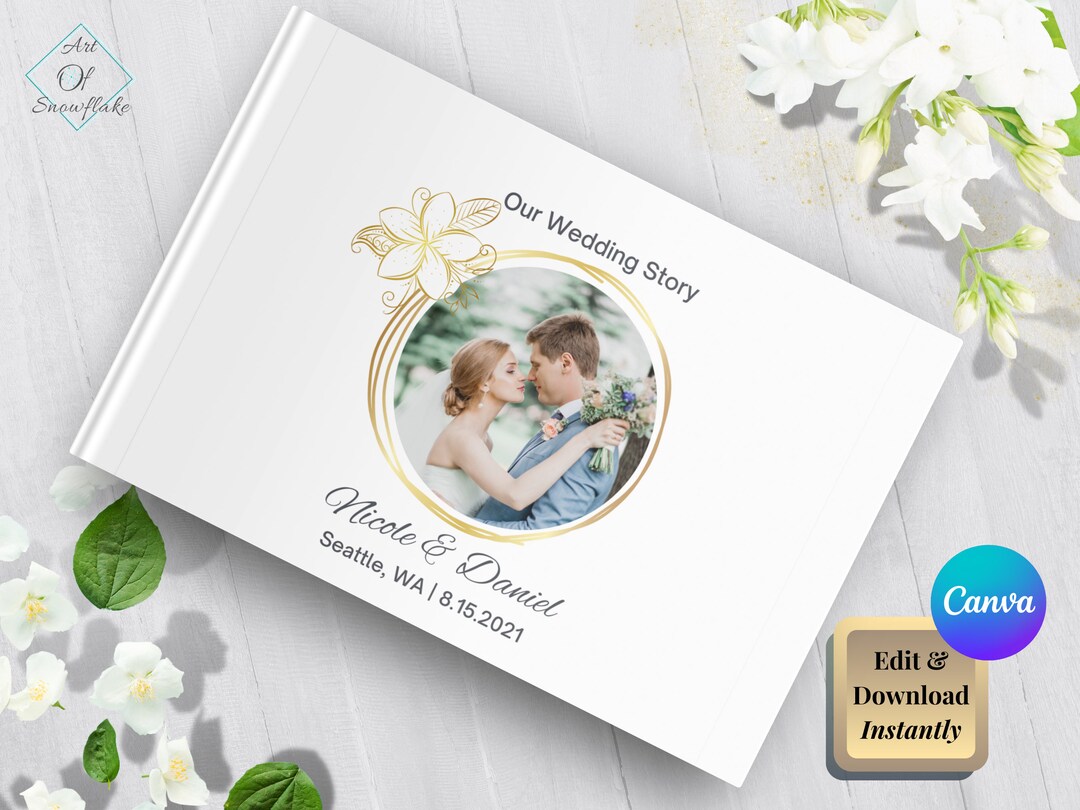 Canva Editable Photo Album | an Elegant Minimalist Photo Book With Gold ...