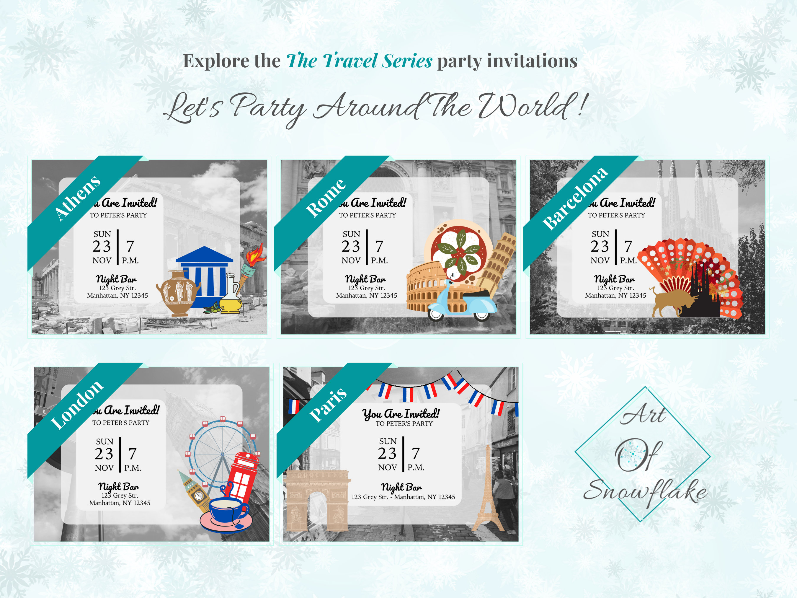 Party Invitation Canva Template | Bring a Taste of Barcelona to Your ...