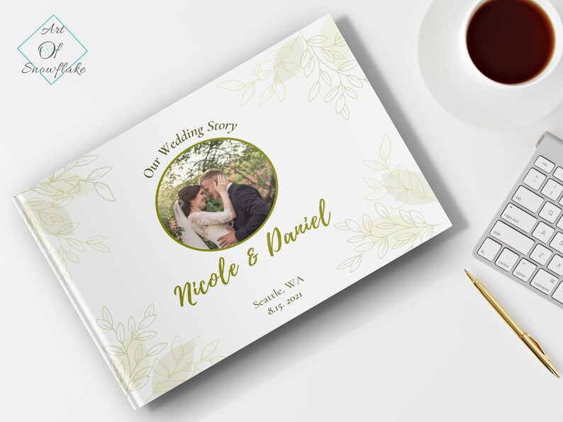 Printable Photo Album Canva Template Minimal & Elegant Olive Green ...