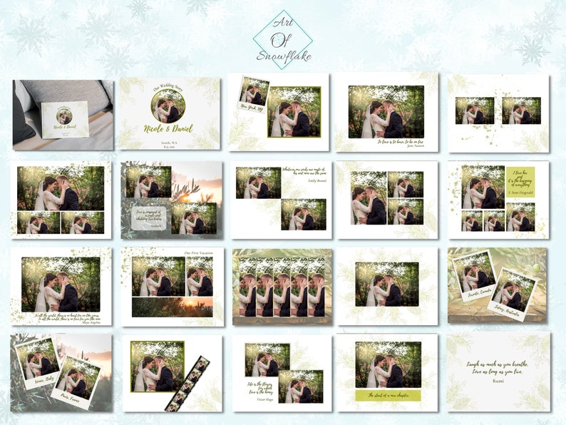 Printable Photo Album Canva Template Minimal & Elegant Olive Green ...