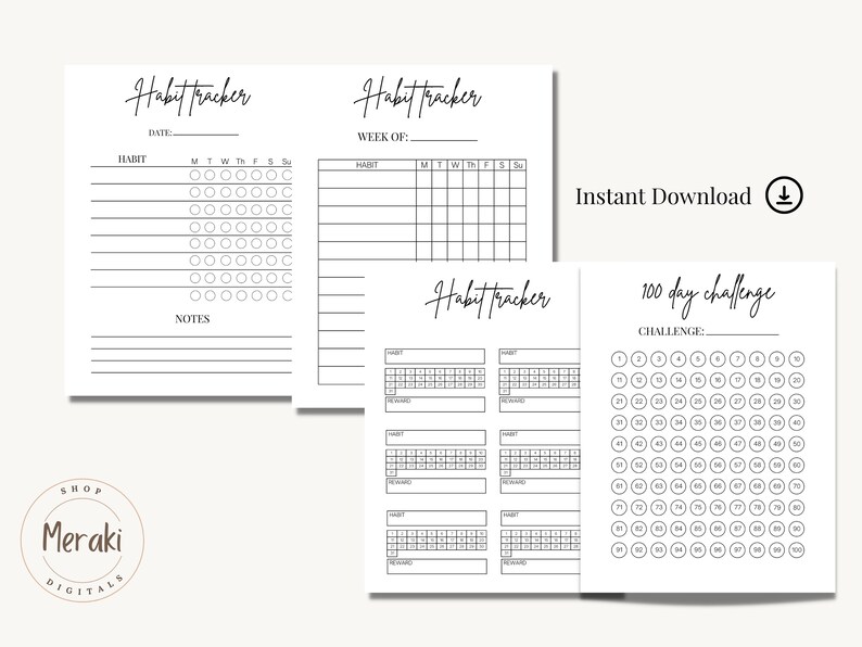Weekly Habit Tracker Printable, Habit Tracker Template, Routine Tracker ...