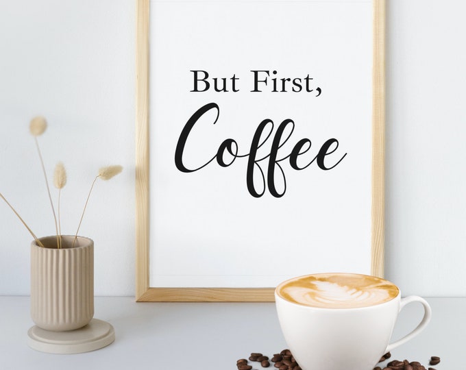 But First Coffee | Coffee Bar Sign | Kitchen Wall Art | Coffee Station ...
