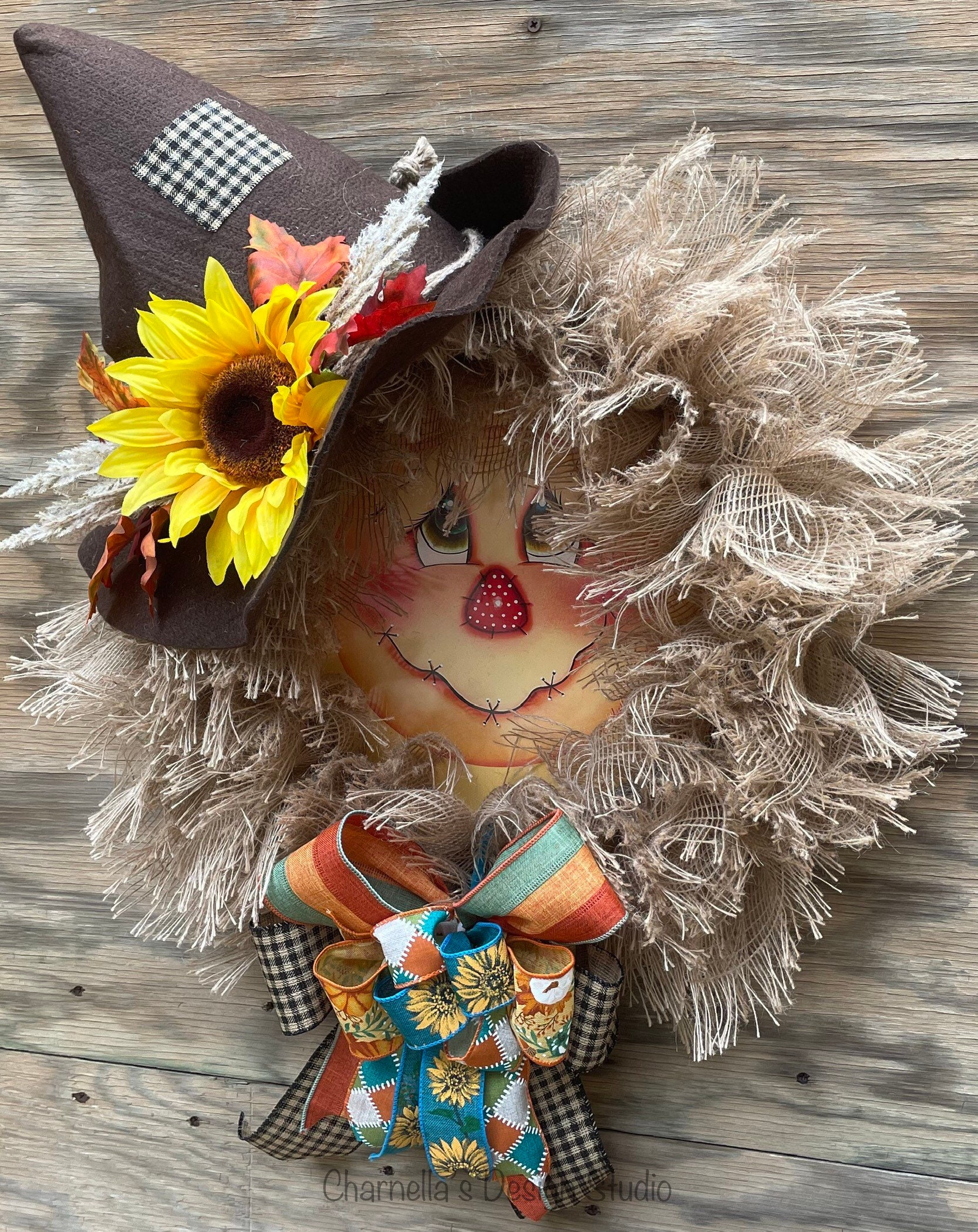 Mr. Scarecrow Wreath Fall Scarecrow Wreath UITC Character - Etsy