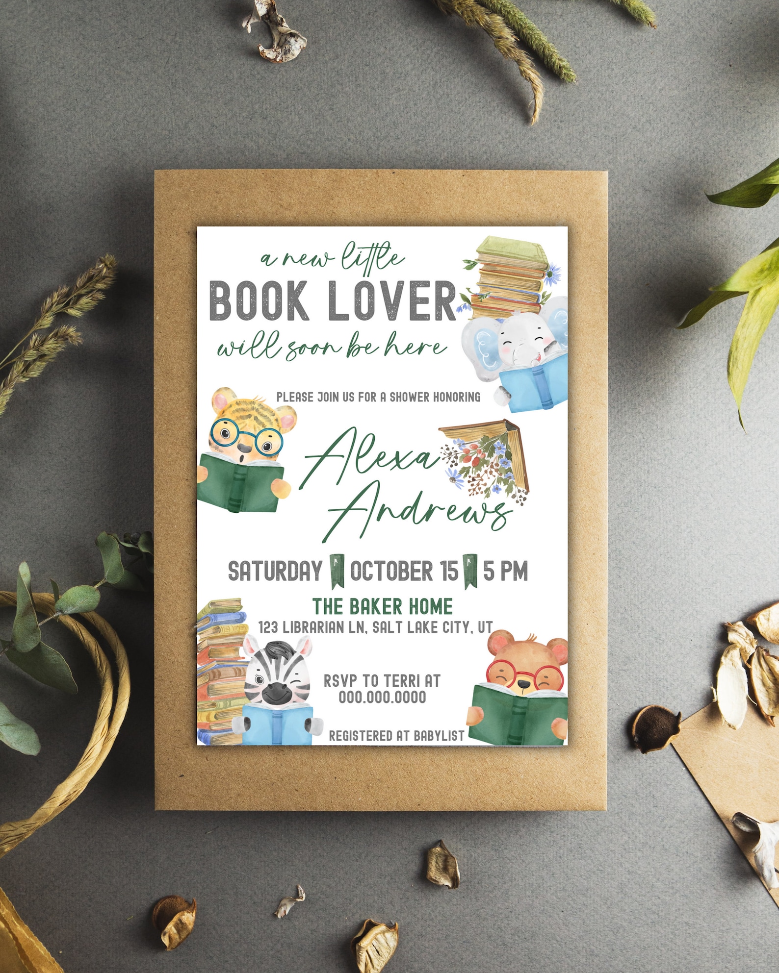 Book Themed Baby Shower Invitation Bundle, Editable Baby Shower Invite ...