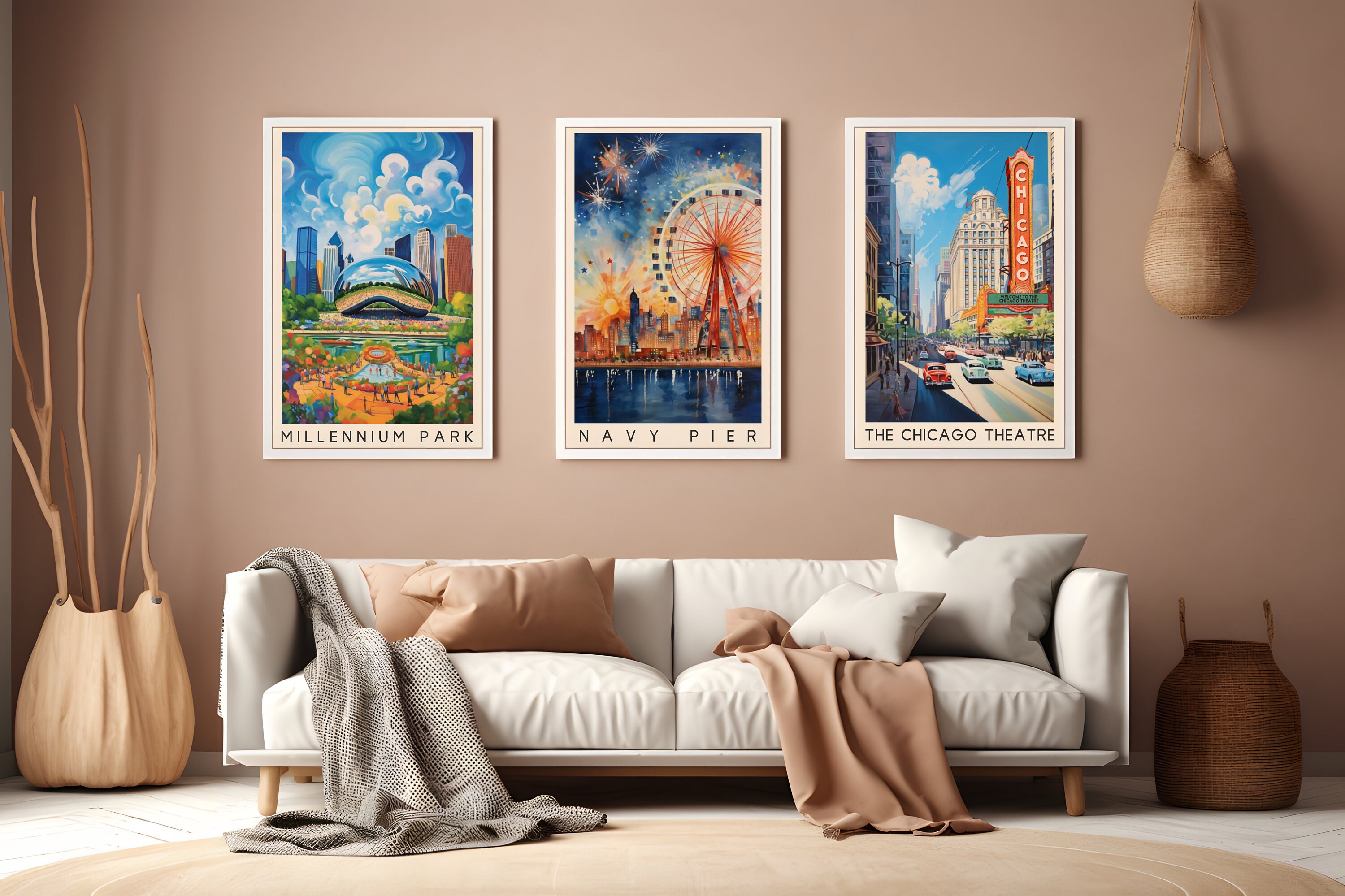 Chicago Poster Chicago Wall Art Chicago Print Chicago Watercolor ...