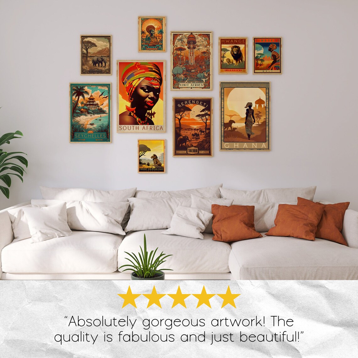 12 Vintage Travel Posters, Africa Art Prints, Printable Vintage Art Set ...