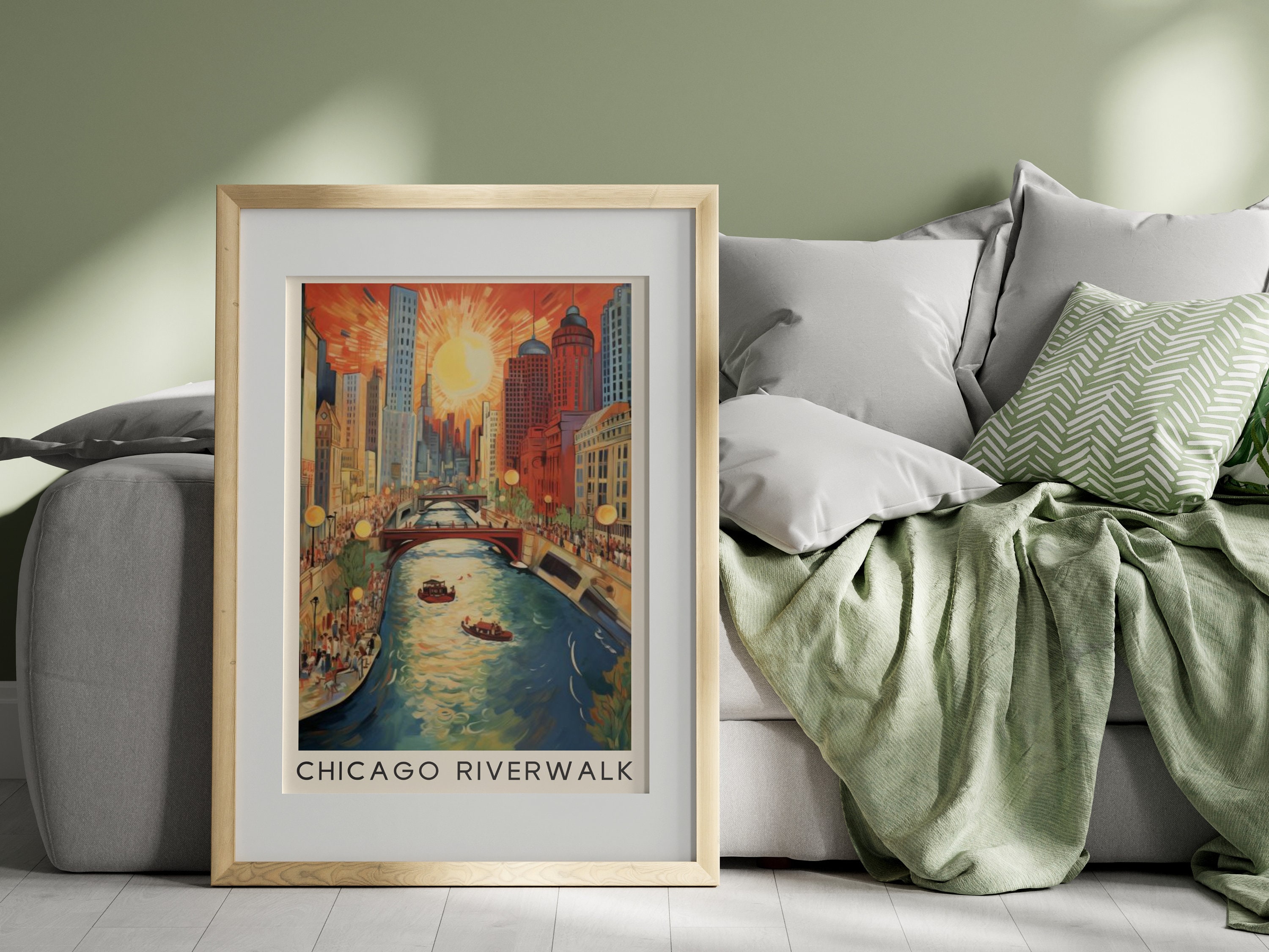 Chicago Poster Chicago Wall Art Chicago Print Chicago Watercolor ...