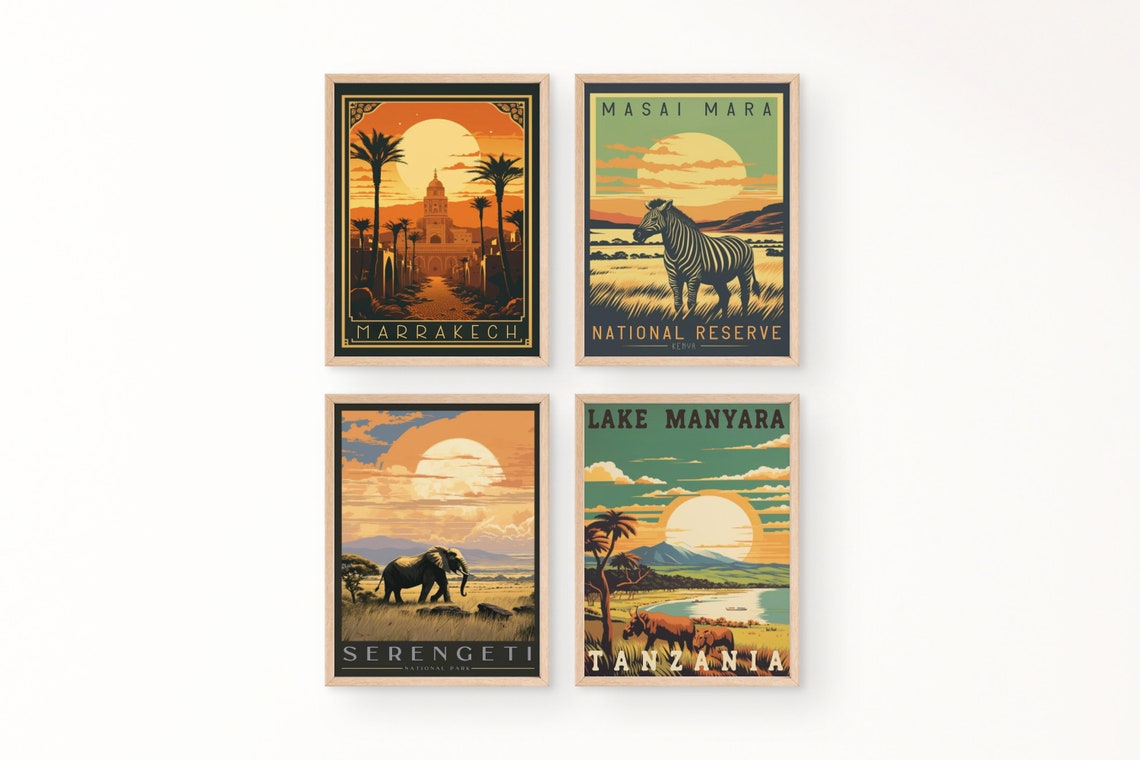 Vintage Travel Posters African Wall Art Africa Travel Poster Nairobi ...