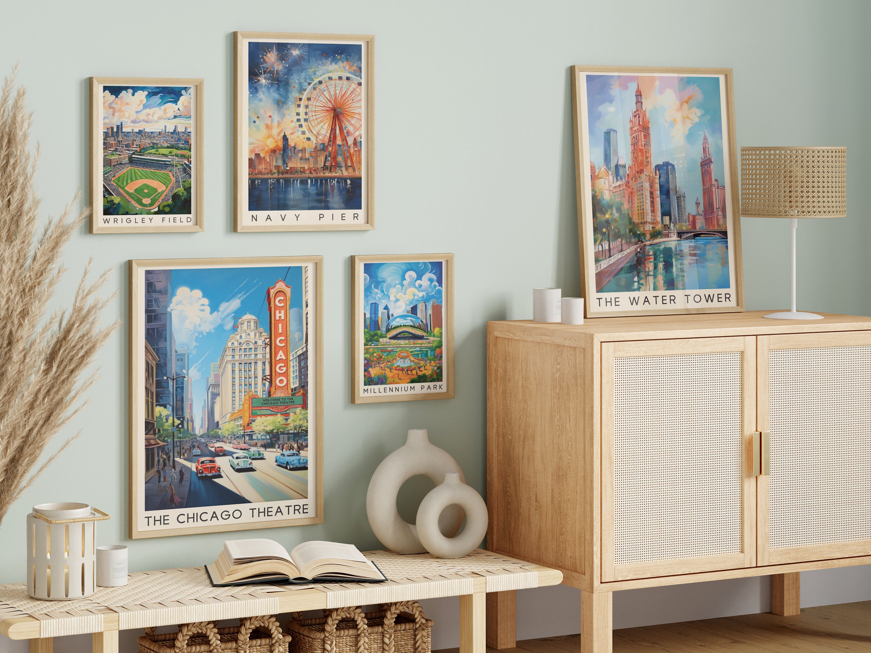 Chicago Poster Chicago Wall Art Chicago Print Chicago Watercolor ...