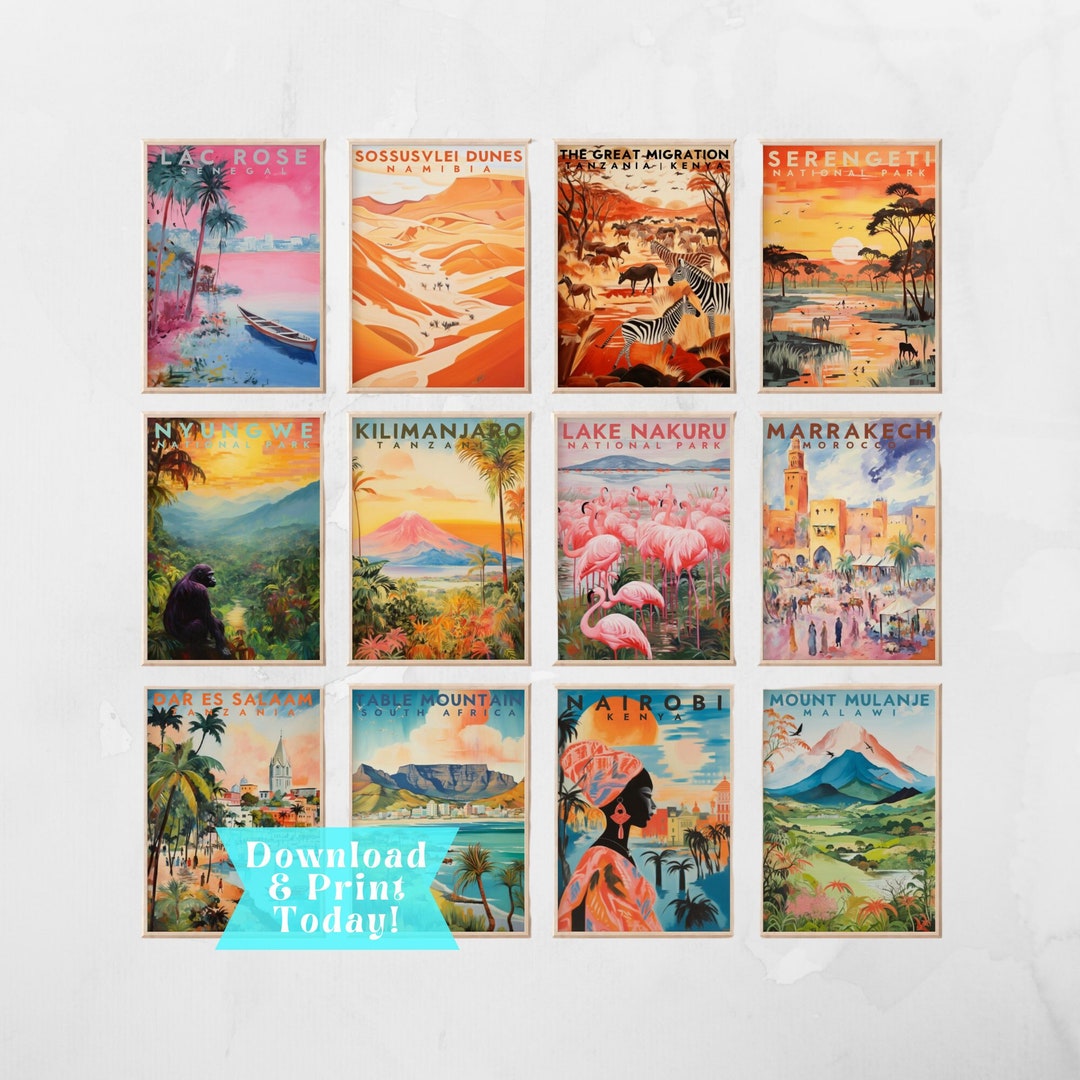 Vintage Travel Posters African Wall Art Africa Travel Poster Nairobi ...