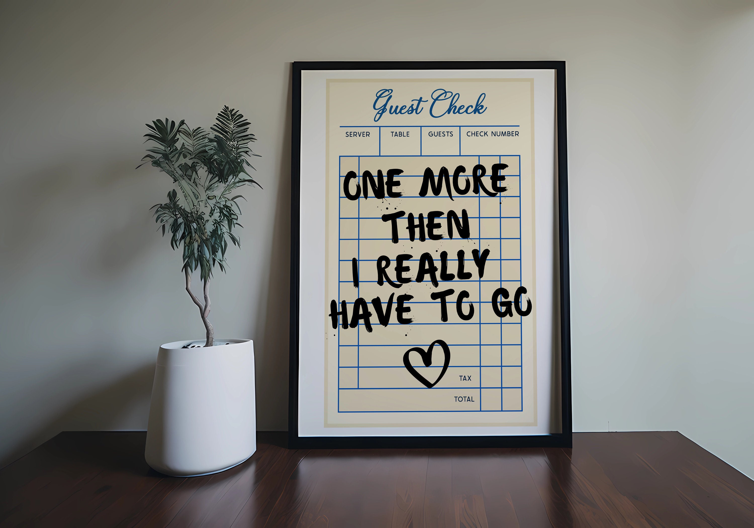 Guest Check Print Guest Check Wall Art Bar Cart Prints Guest Check Art ...