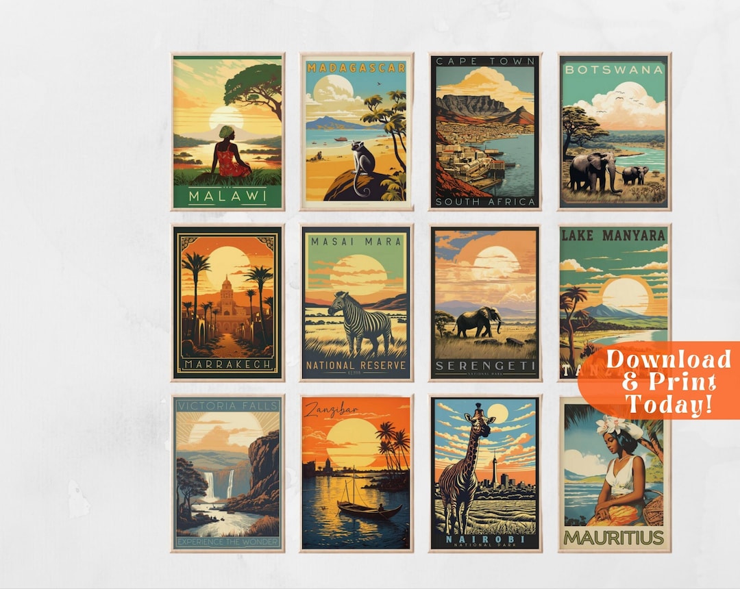 Vintage Travel Posters African Wall Art Africa Travel Poster Nairobi ...