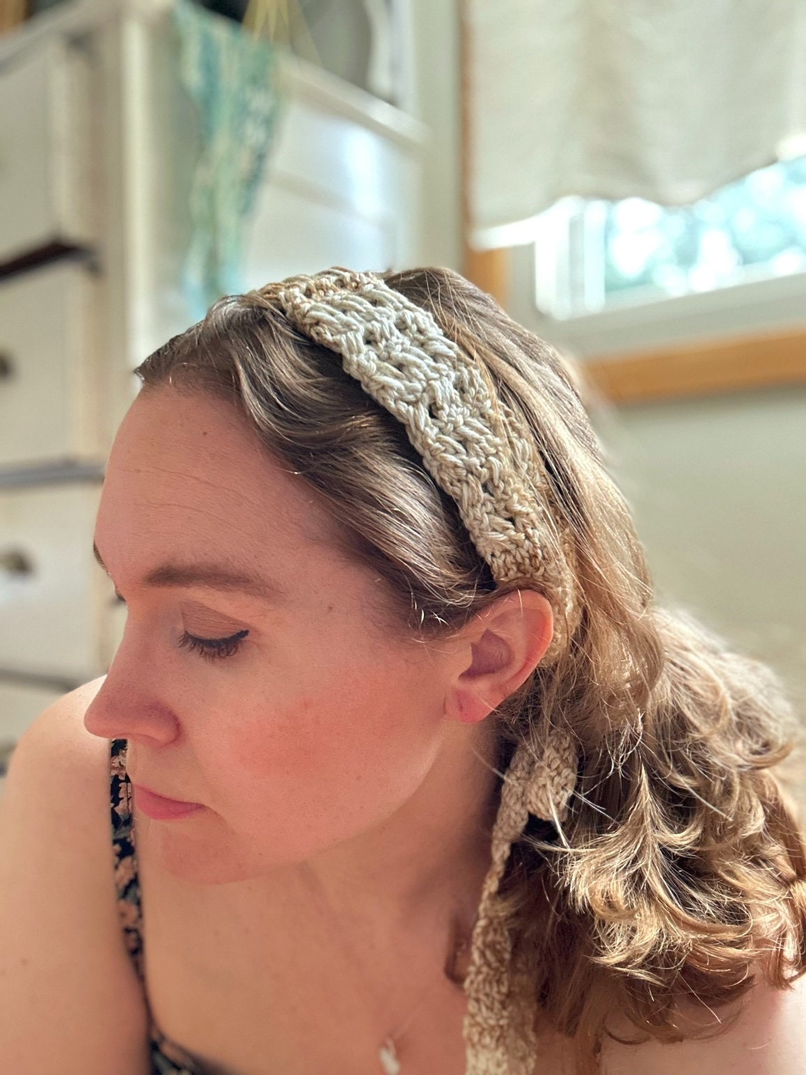Crochet Headband Pattern Easy Twisted Tie Crochet Boho Headband Wrap ...