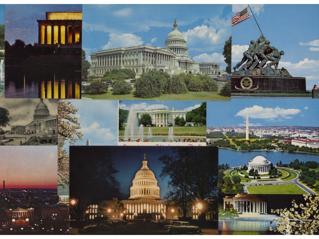 10 Washington DC Blank Vintage Postcards - White House - Capitol - Mid ...