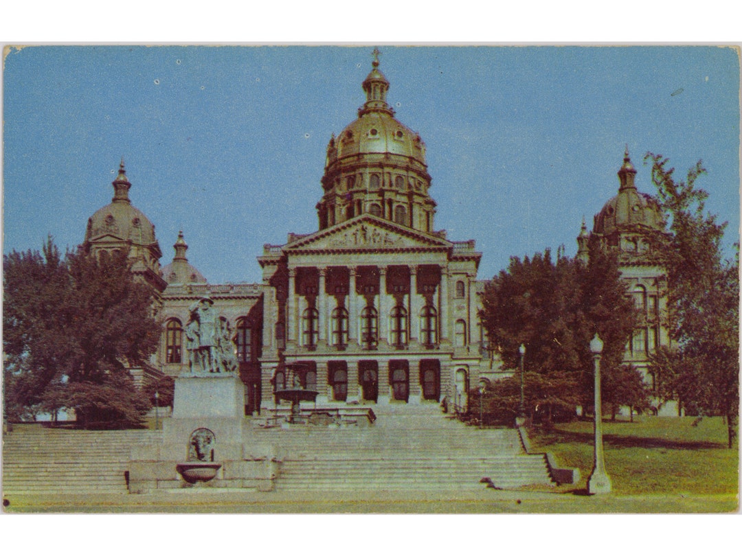 Iowa Blank Postcard - Mid-century - State Capitol - Des Moines - Etsy