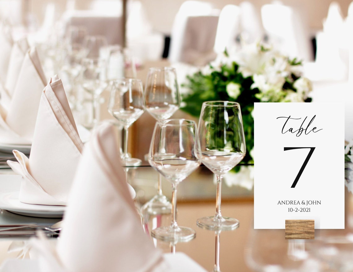 Minimalist Table Number Template, INSTANT DOWNLOAD, Printable, Elegant ...