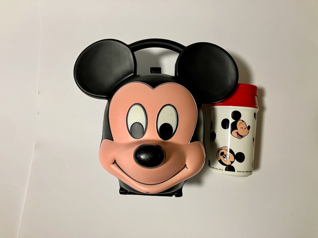 Vintage 1980s Disney Mickey Mouse Head Lunch Box Kit With - Etsy