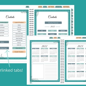 Minimalist Teal Floral All-in-one Teacher Digital Planner - Etsy