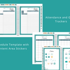 Minimalist Teal Floral All-in-one Teacher Digital Planner - Etsy