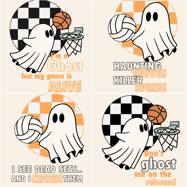 11 Instant Download PNG Ghost Designs: Halloween-themed Basketball ...
