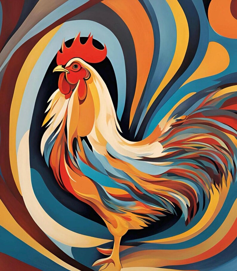 Chicken Abstract Art Download - Etsy