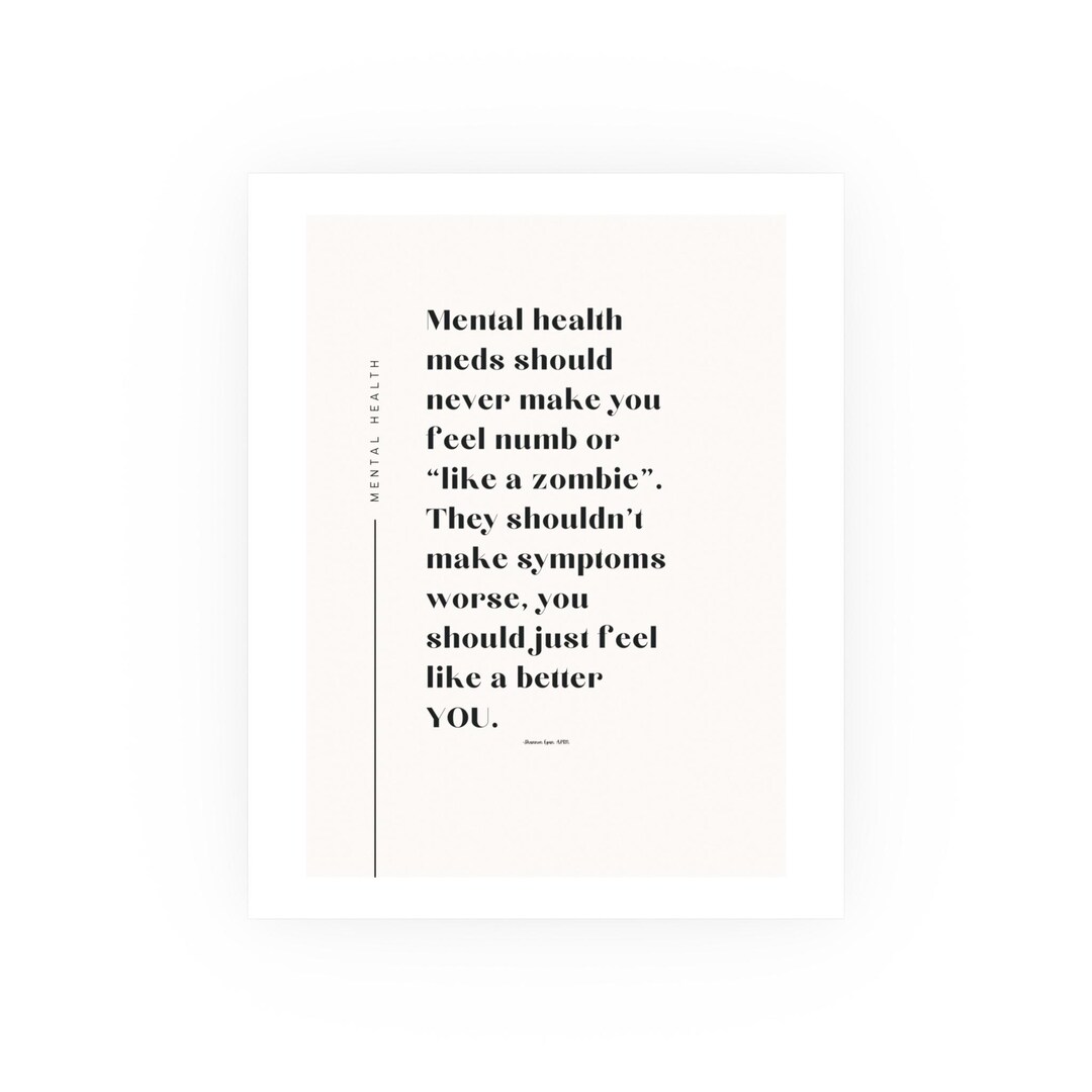 Mental Health Art Print, Inspirational Wall Decor, Satin Poster for ...